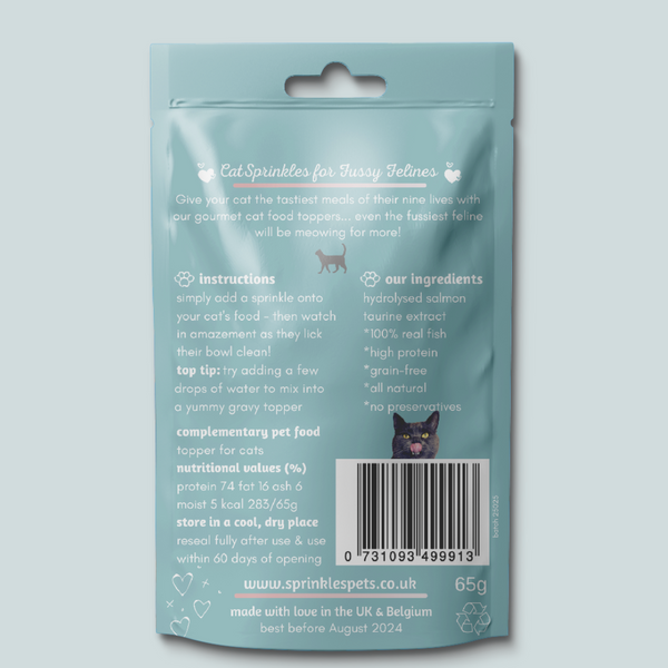 Cat Food Topper for Fussy Cats - CatSprinkles Salmon Flavour ...